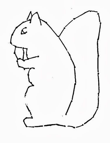 Piešiniai ir darbeliai: Trafaretas siuvinėjimui - Voverytė