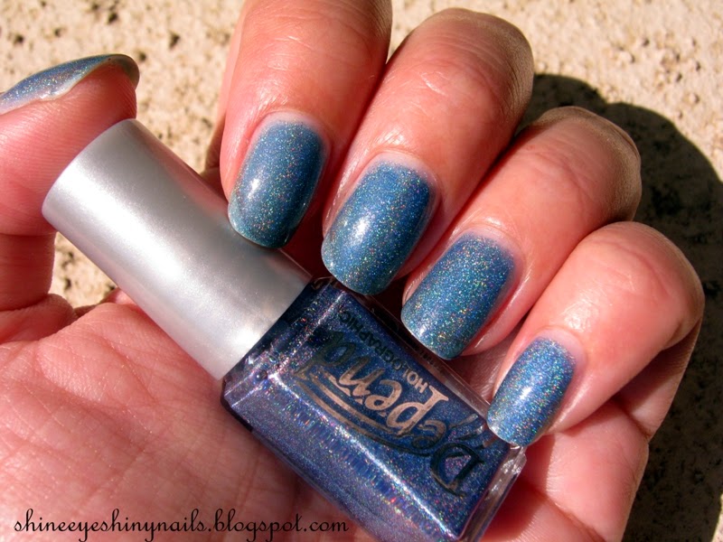old: shine eye's shiny nails: depend blue denim (2032 holographic)