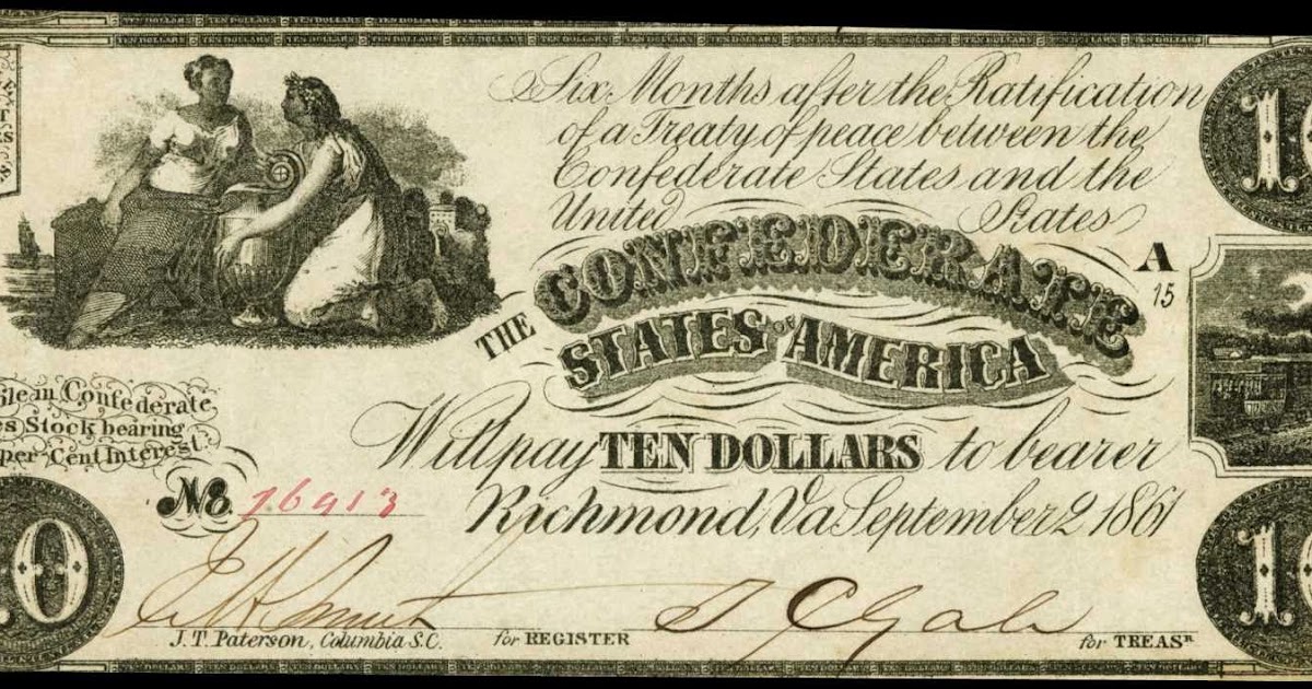 Confederate Currency 1861 $10 Dollar Bill CSA T-28|World Banknotes ...