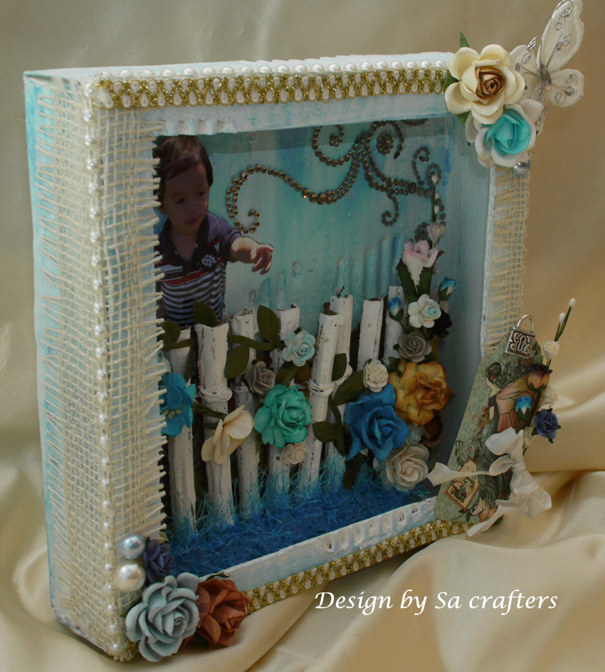 SaCrafters: 8x8 cardboard shadow box