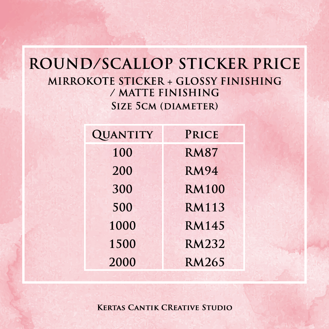 Kertas Cantik: Sticker bulat dan scallop murah dan berkualiti