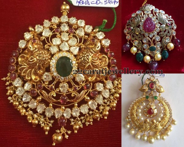 Pendant Sets in Pachi Work - Jewellery Designs
