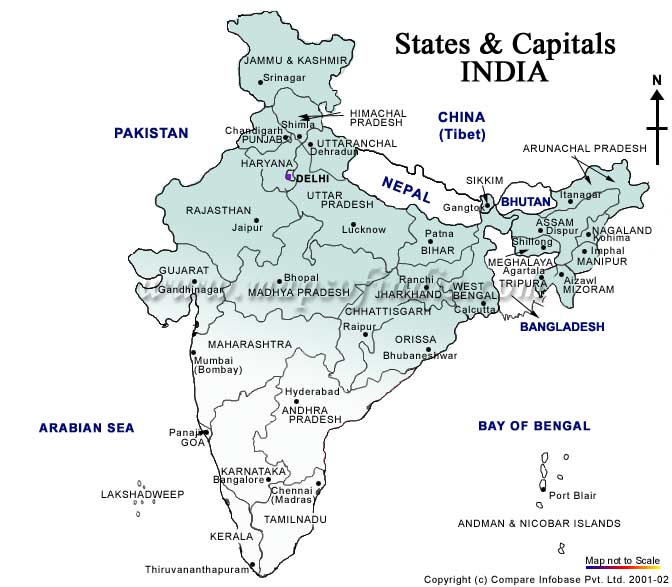 z-manias: india state and its capital in map