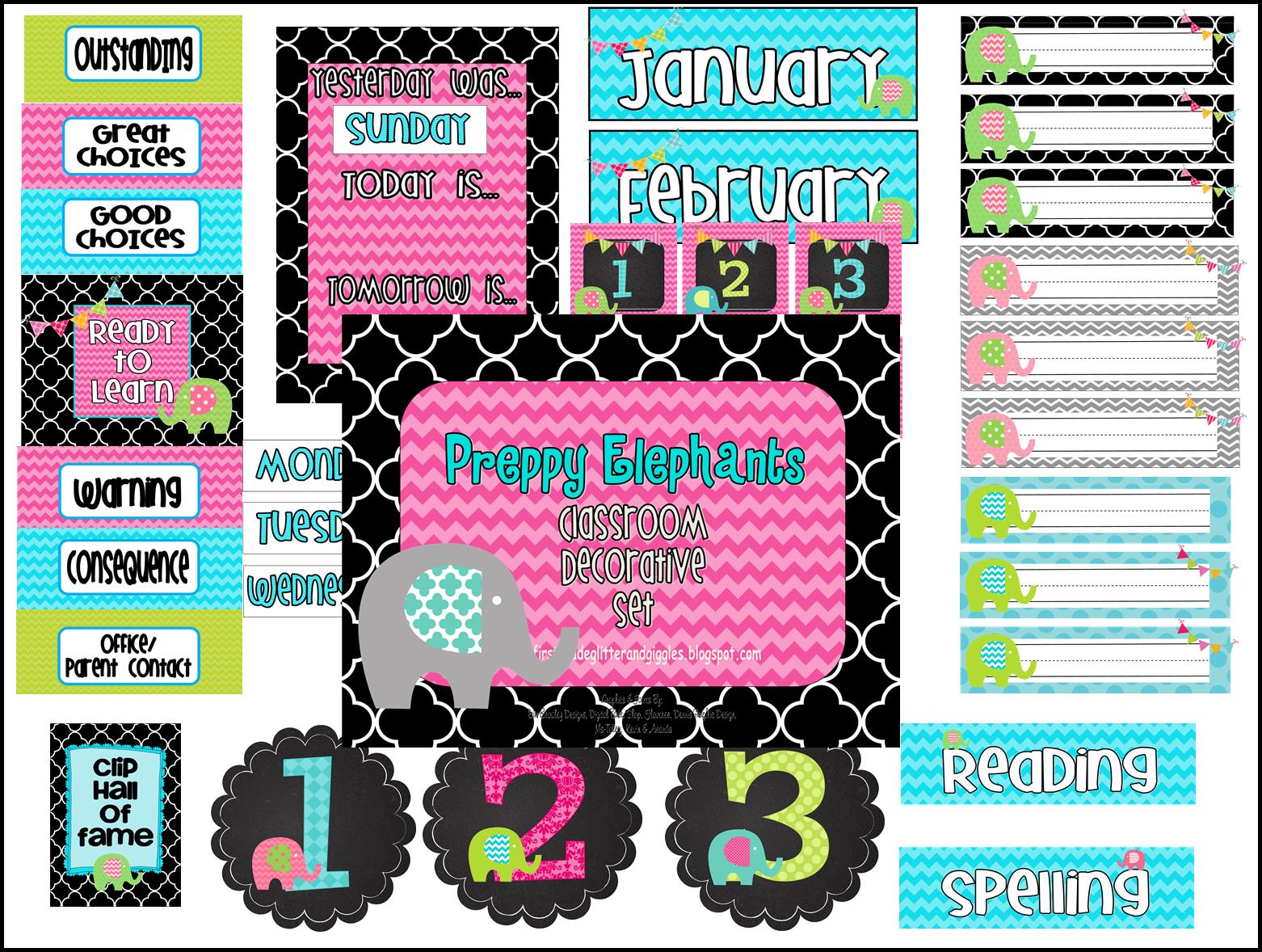 First Grade Glitter and Giggles: Sarah's Elephants...Adorbs!