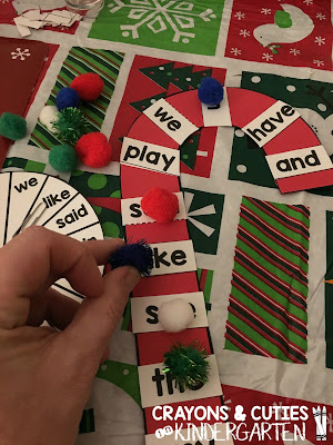 Crayons & Cuties In Kindergarten: Holiday Centers & Candy Cane Word Work!