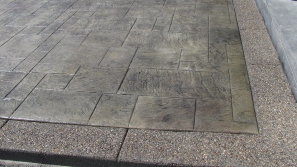 Sundre Concrete Works: Ashlar and Slate stamped concrete tied together ...