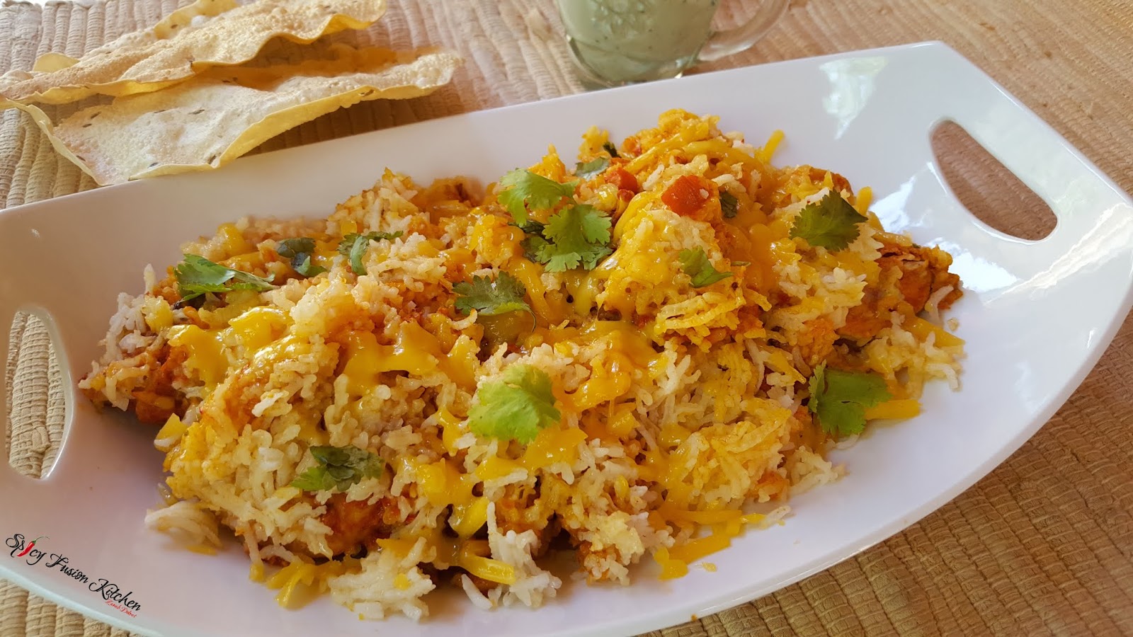 Healthy Chicken Rice Recipe - Spicy Fusion Kitchen