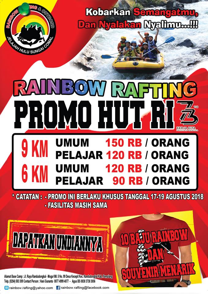 Wisata Arung Jeram Jelajah Hulu Sungai Comal: RAINBOW RAFTING PROMO HUT ...