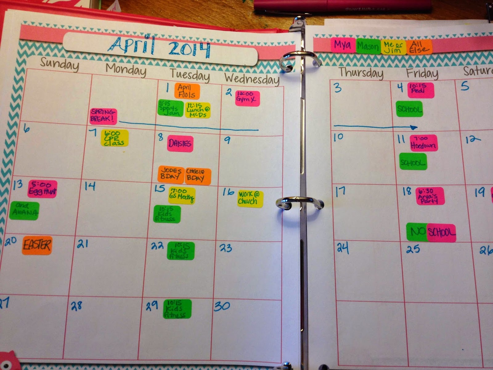 My Fashionable Designs: How to use a printable calendar or planner