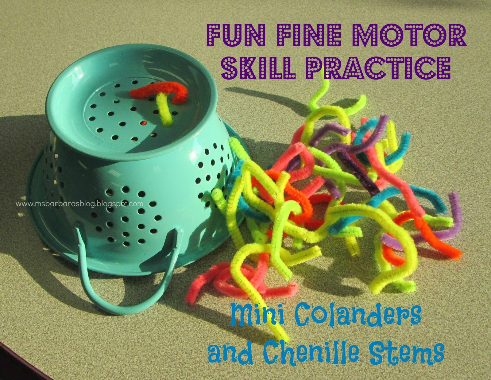 For the Children: Fun Fine Motor Skill Practice: Mini Colanders and ...