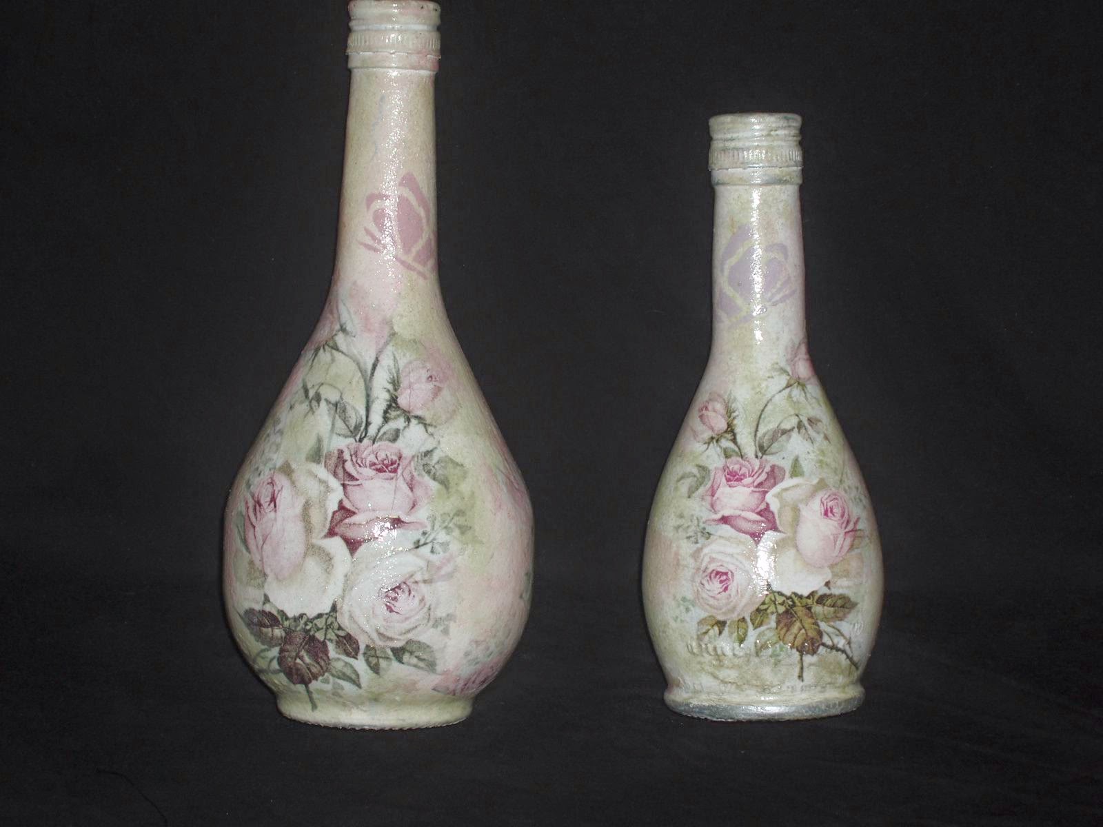 Decoupage by Maria: DECOUPAGE ΣΕ ΜΠΟΥΚΑΛΙΑ ΓΙΑ ΛΙΚΕΡ!!