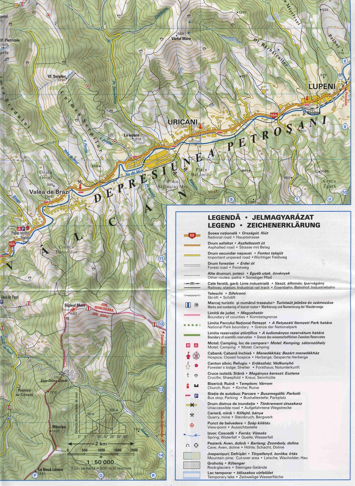 Romania Live: Muntii Retezat Harta turistica detaliata a Muntilor Retezat