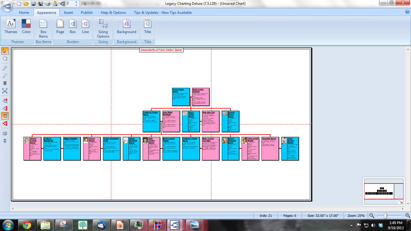 Genea-Musings: Making a Descendants Chart Using Legacy Family Tree 7.5