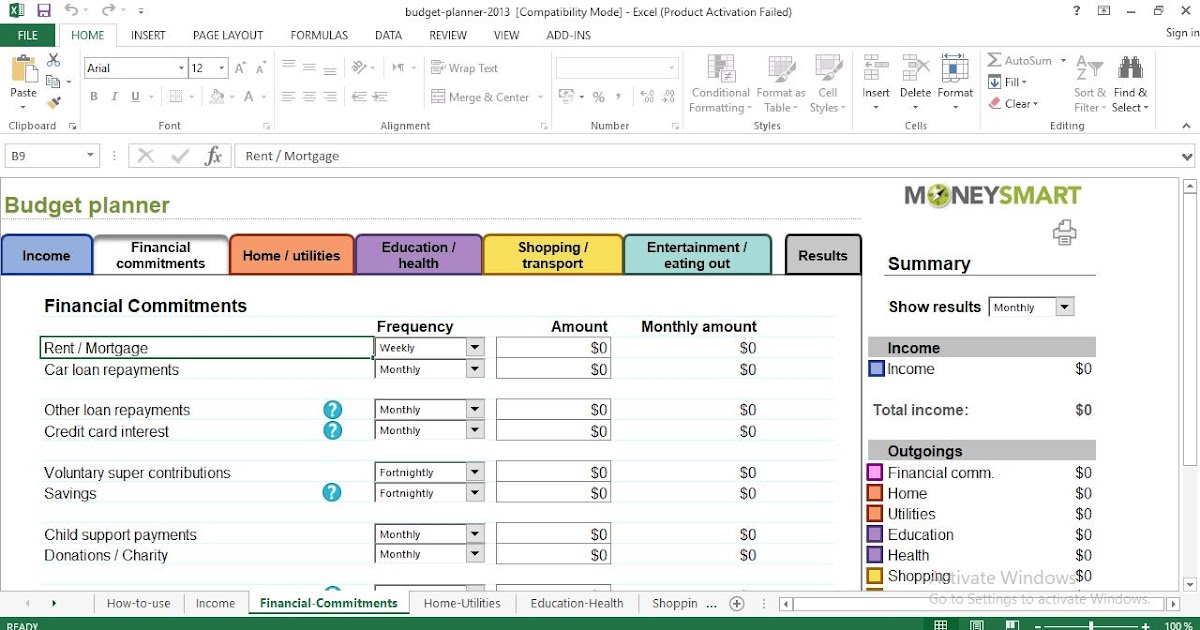 Budget Planner Excel Template ENGINEERING MANAGEMENT
