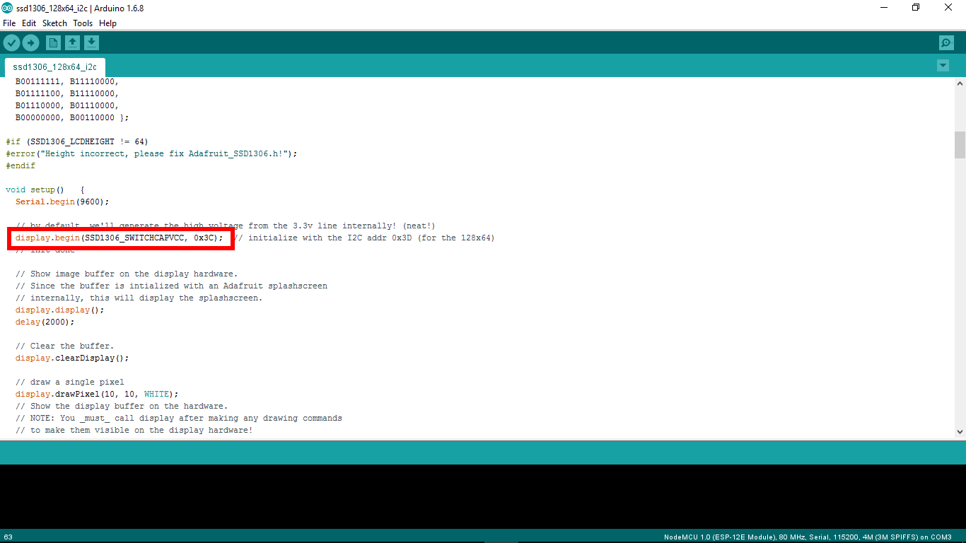 Arduino Er Nodemcu Esp8266 To Display On 128x64 I2c Oled Using