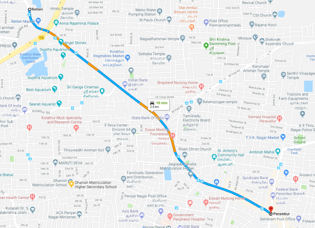 Retteri - Perambur - Share Auto Routes – Chennai - Share Auto