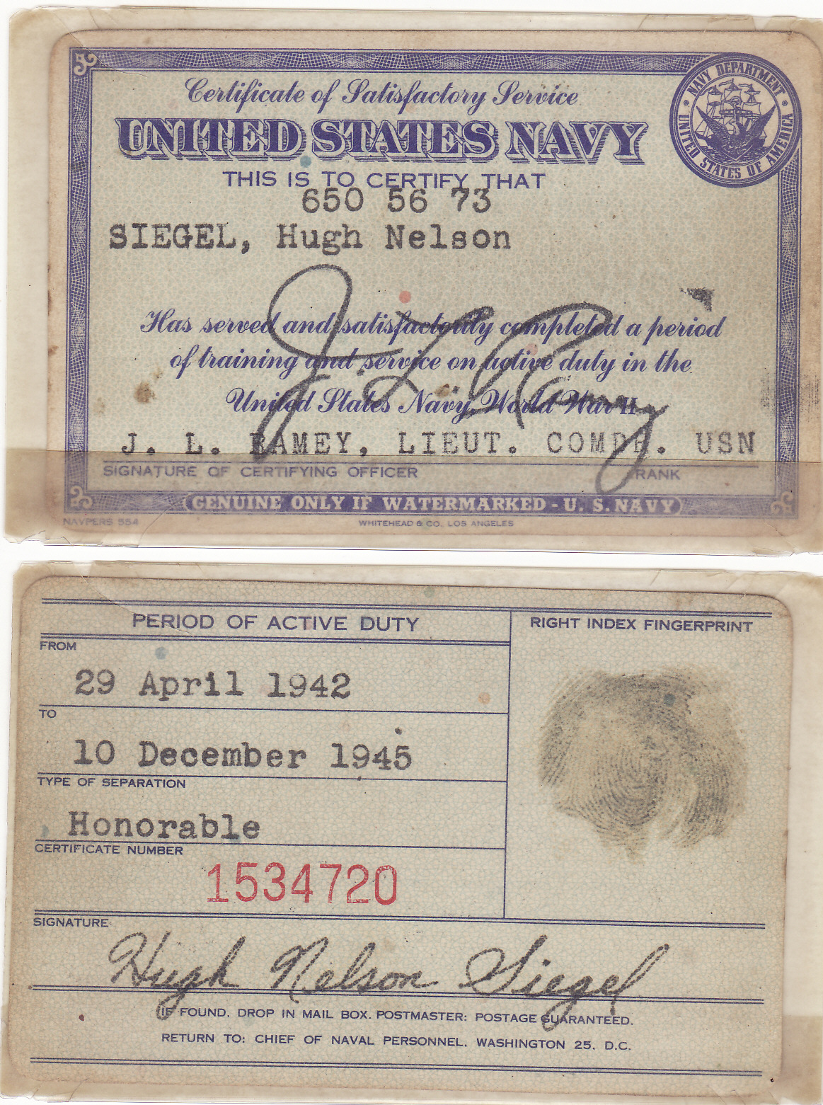 GRANDPA'S NAVY: Liberty cards, leave passes and meal tickets