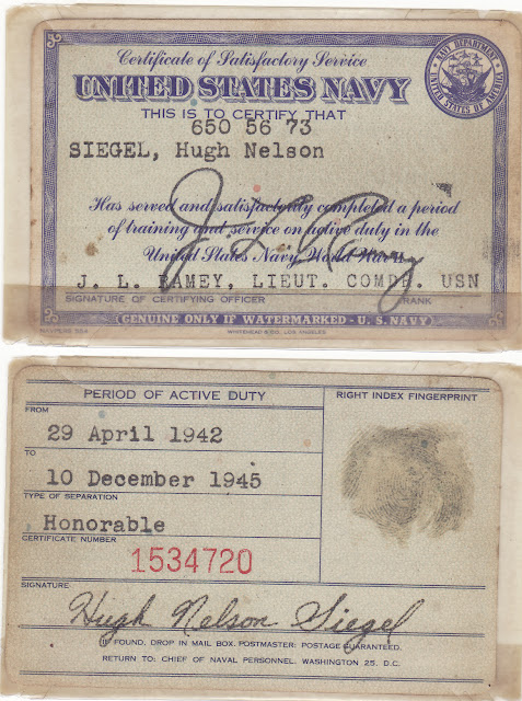 GRANDPA'S NAVY: Liberty cards, leave passes and meal tickets