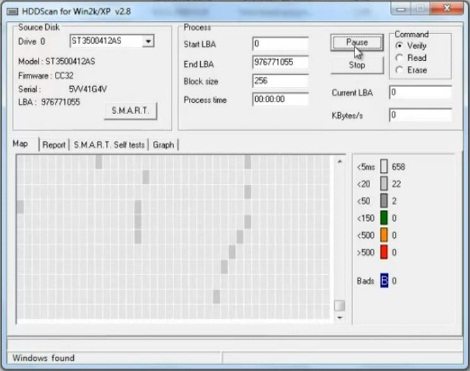 Проверка жесткого диска программой HDDScan