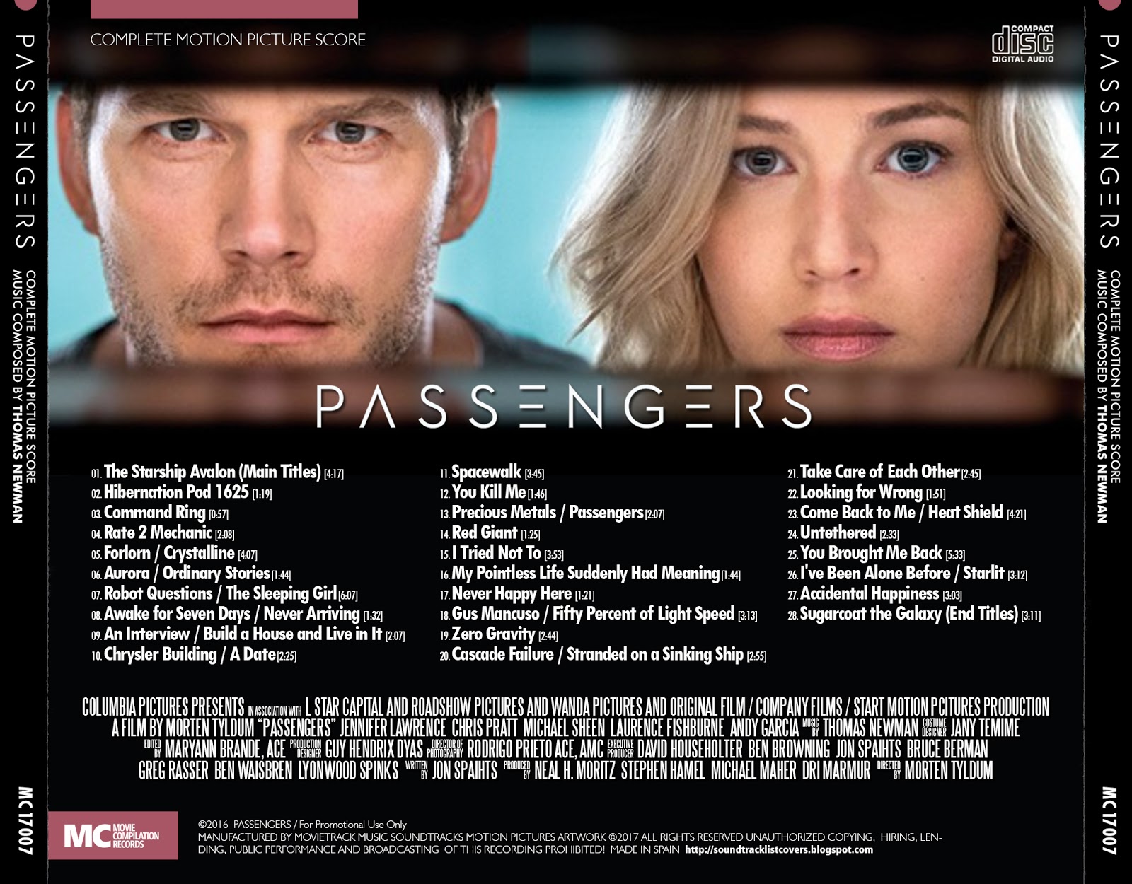 Soundtrack List Covers: Passengers Complete (Thomas Newman)