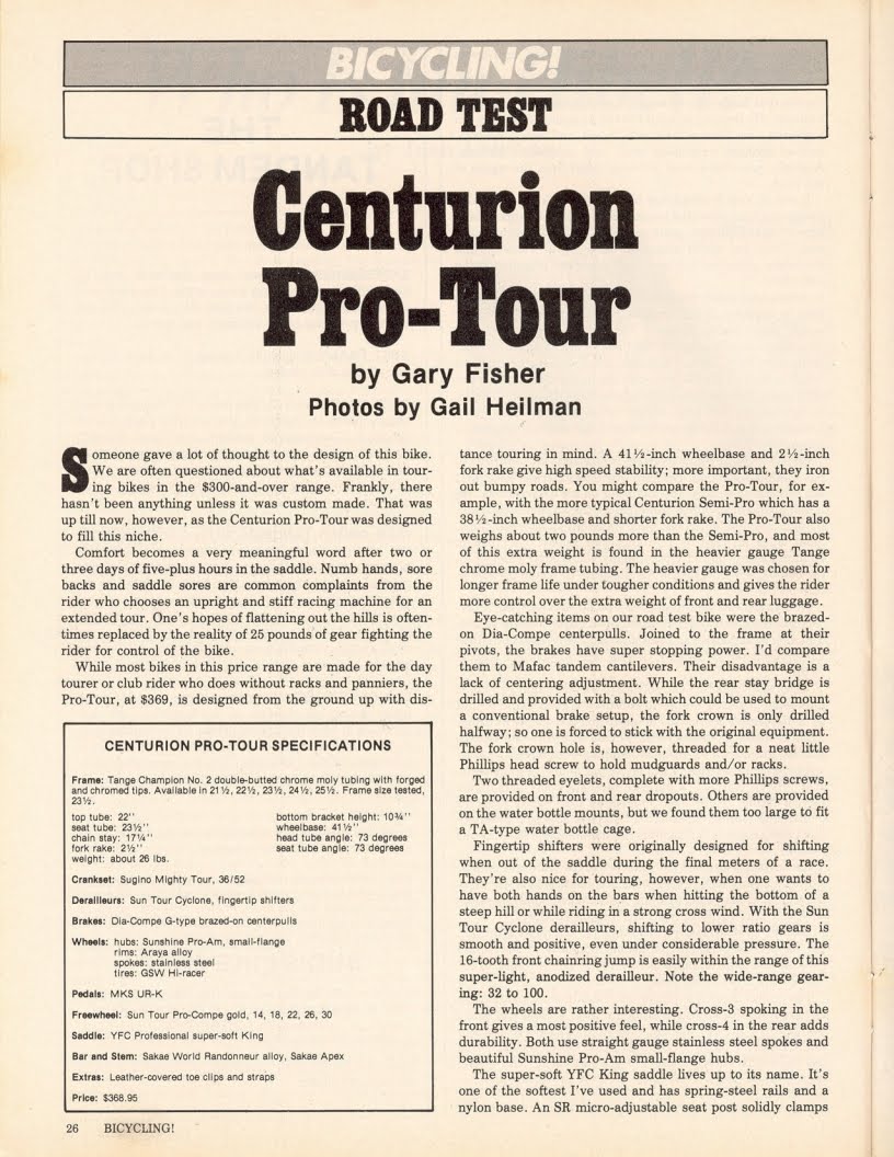 Vic's Classic Bikes: Centurion Pro-Tour