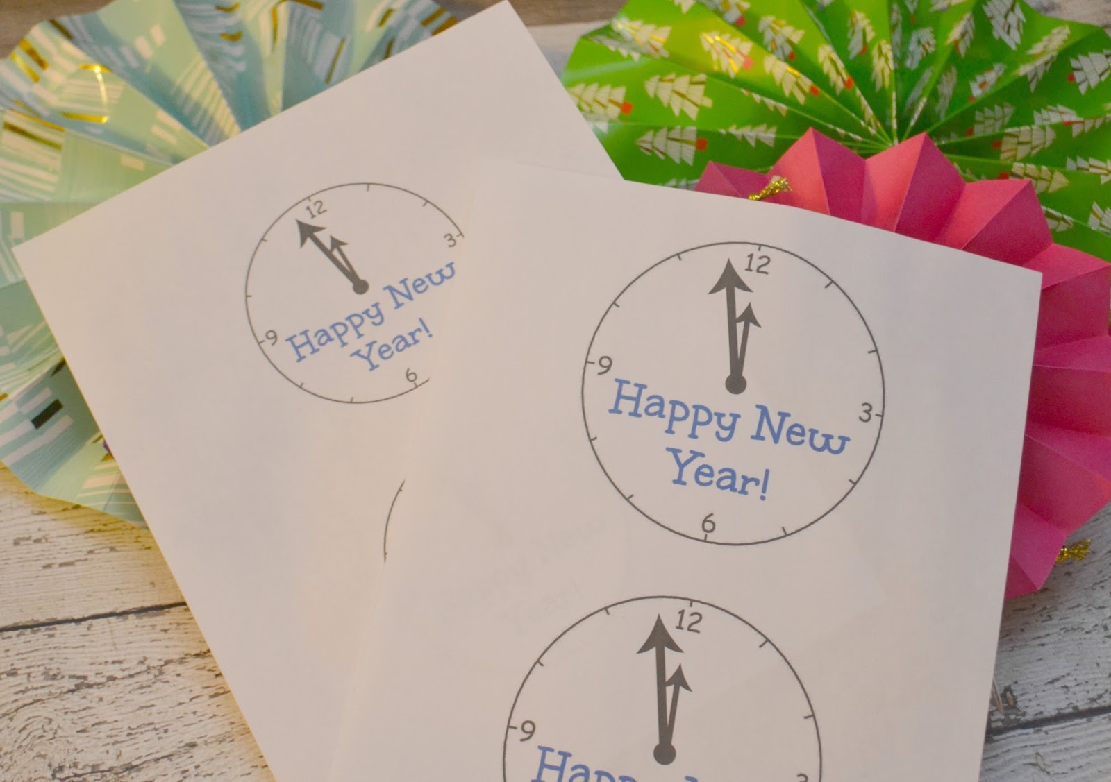 New Year's Paper Fan Clock Decorations & A NYE Party! - Building Our Story