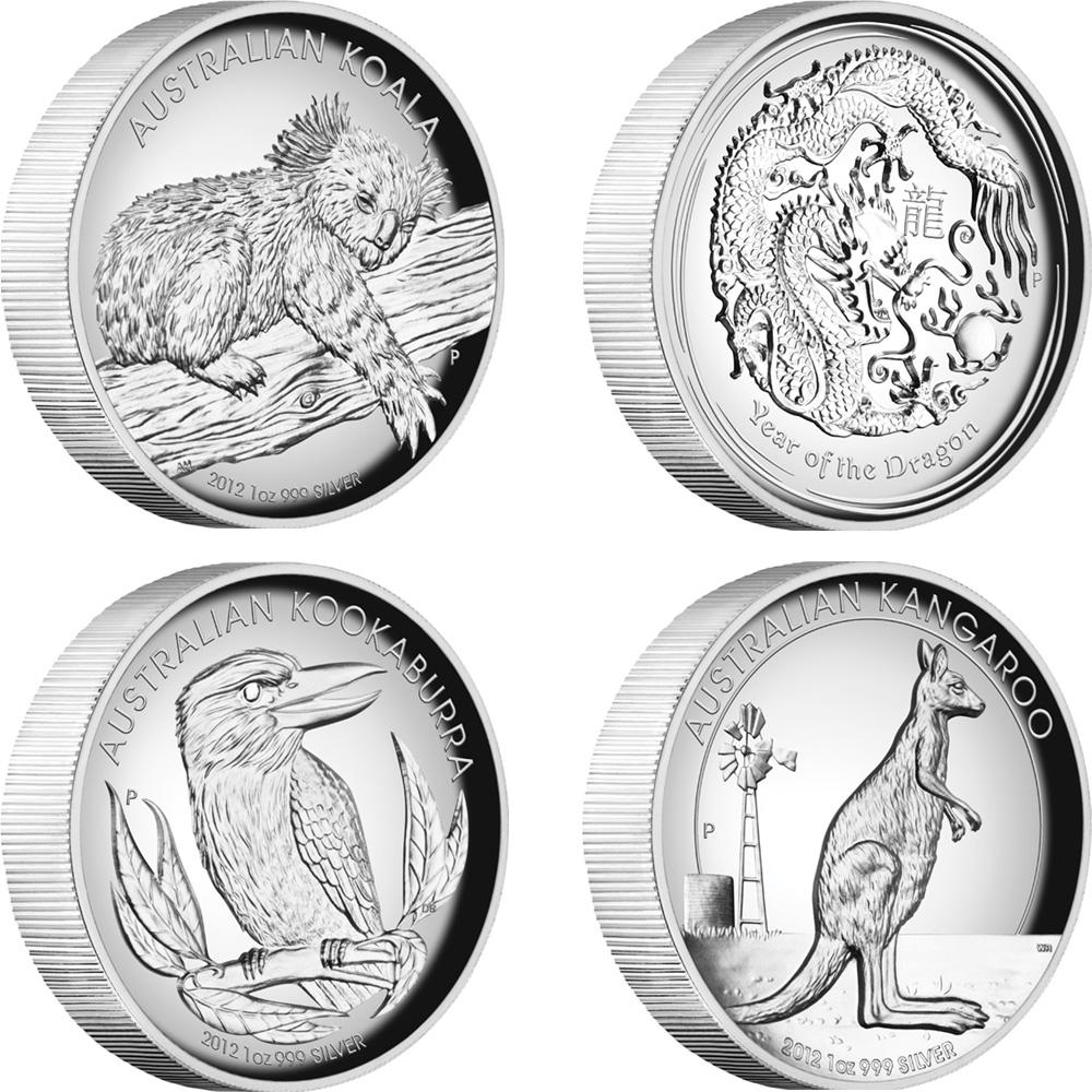Australia Silver: 2012 High Relief Silver One Ounce Proof Four-Coin Set ...
