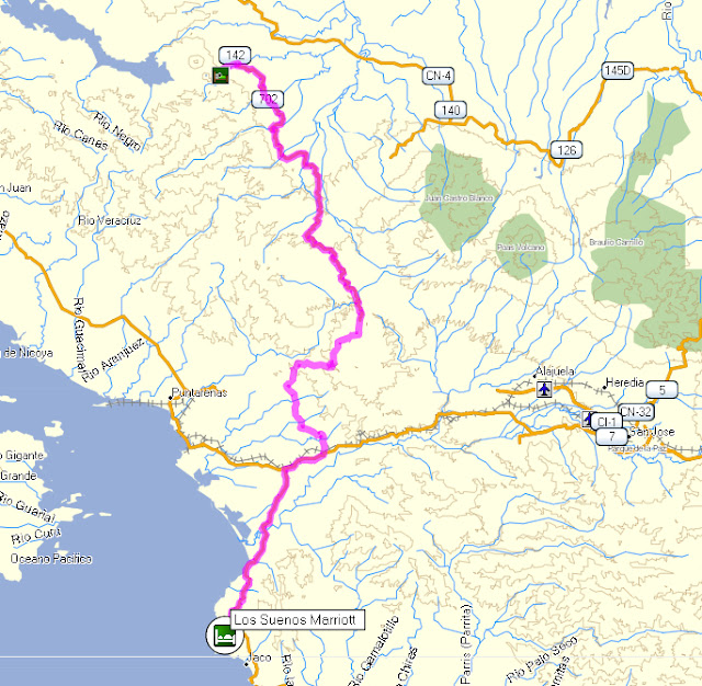 GPSTravelMaps.com: Los Suenos Marriott & Green Lagoon Lodge Costa Rica