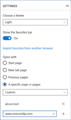 One Cool Tip .com: How to Set Your Start Page in Microsoft Edge