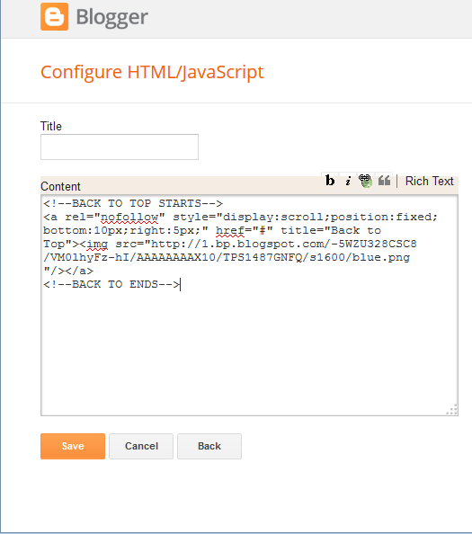 Scroll Back to Top Button | Life and Linda