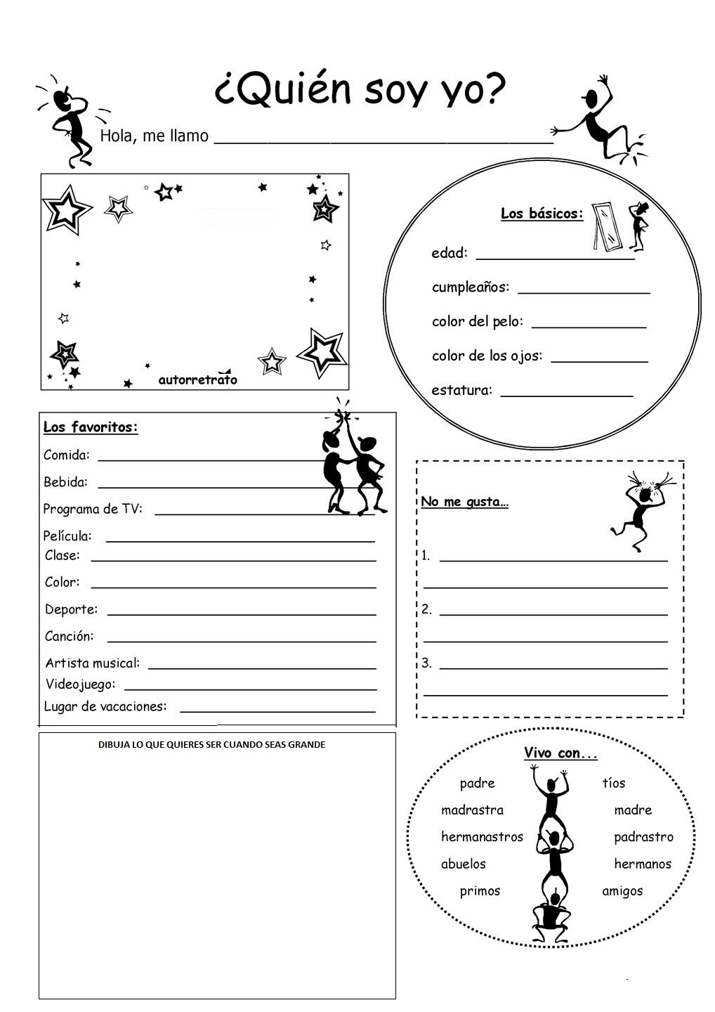 Fichas de Primaria: ¿Quién soy yo?