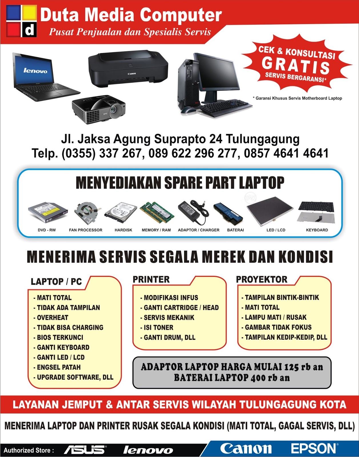 Duta Media Computer Tulungagung: SPESIALIS SERVIS DAN SPAREPART LAPTOP