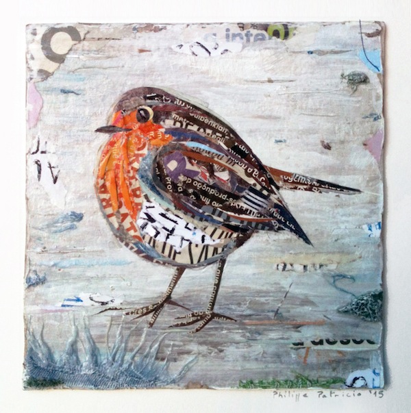 Philippe Patricio (collage art): ROBIN BIRD VII