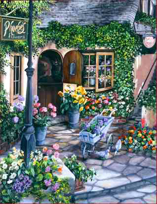CarolArt Paintings and Video : Romantic Garden Cottage - Susan Rios