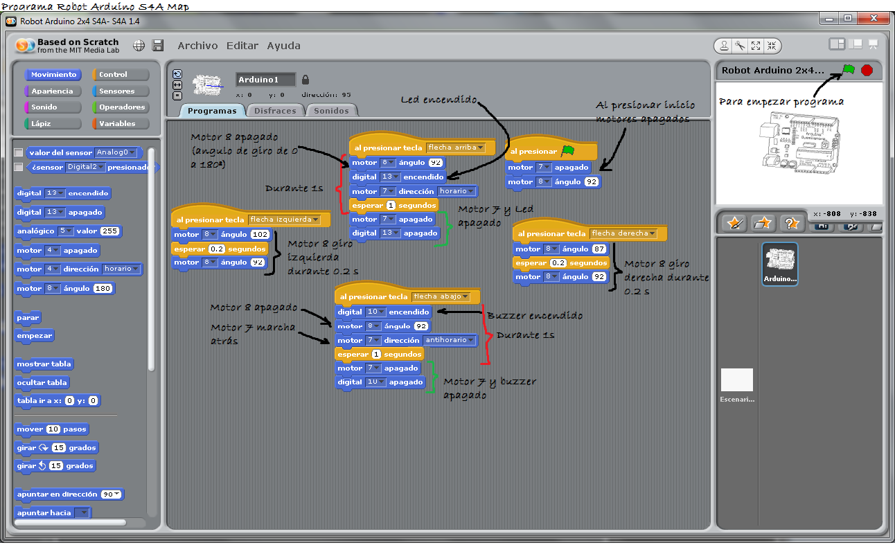 Robot Arduino: Robot Arduino Scratch S4A Lego Technic 9390