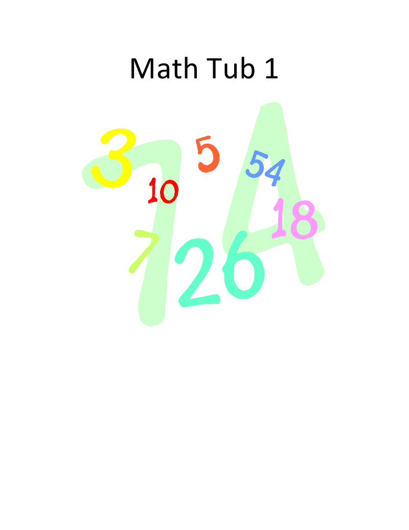 Learn With ME!: Math Tub Signs