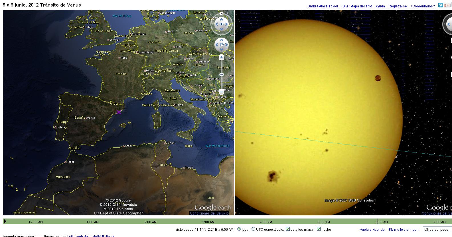 Geoinformación: Tránsito de Venus en Google Earth