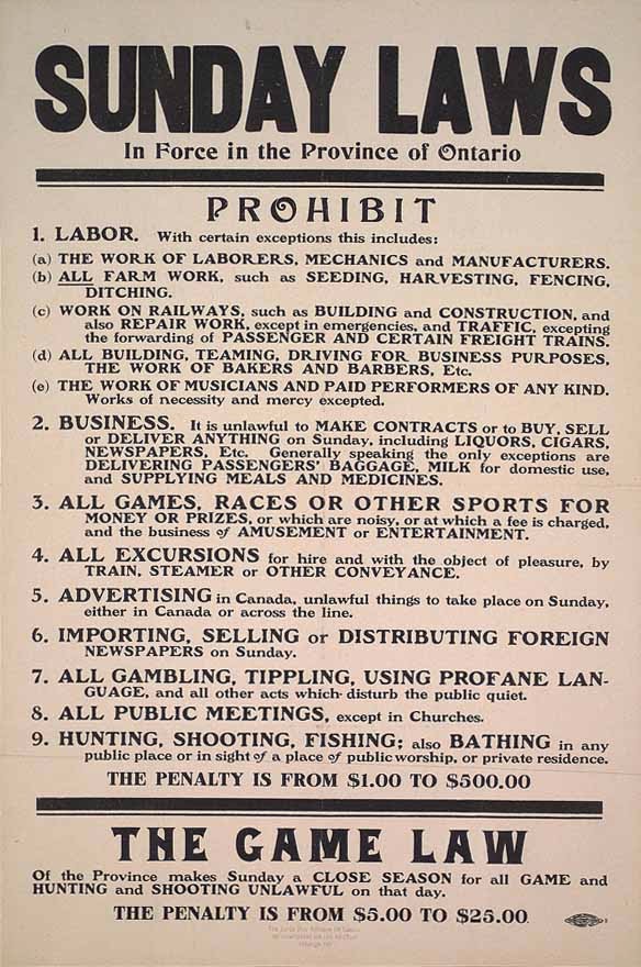 Theonomy Resources: The Lord's Day Act in Canada (Theonomy Applied)