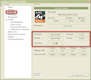 Just Share: [ 好用軟體 ] 「RMclock」, CPU自動降頻、超頻軟體, 減少發熱、省電