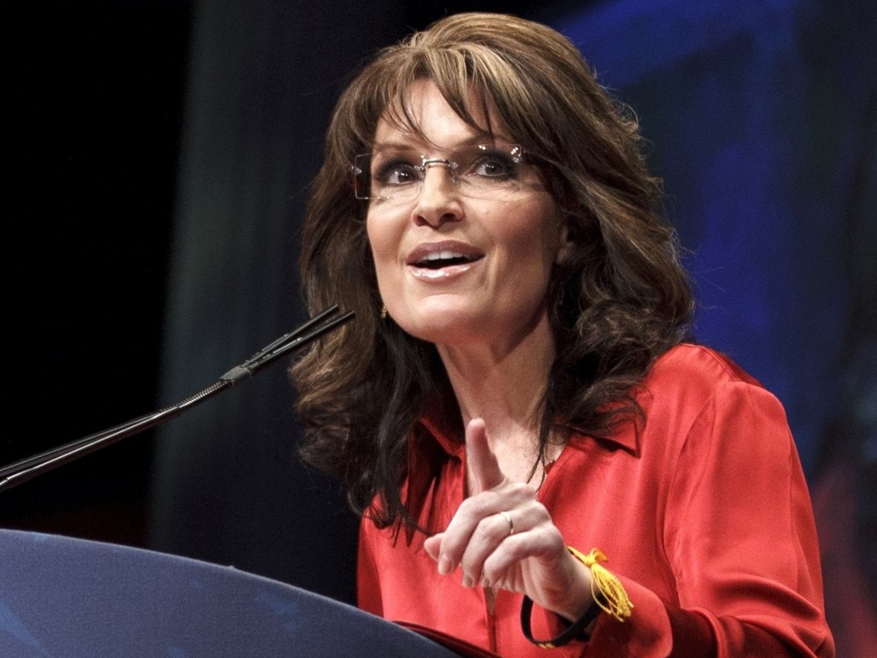 Ladies in Satin Blouses: sarah palin - red satin blouse