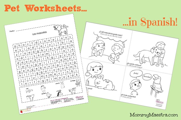 Mommy Maestra: Free Spanish Printables on Pets