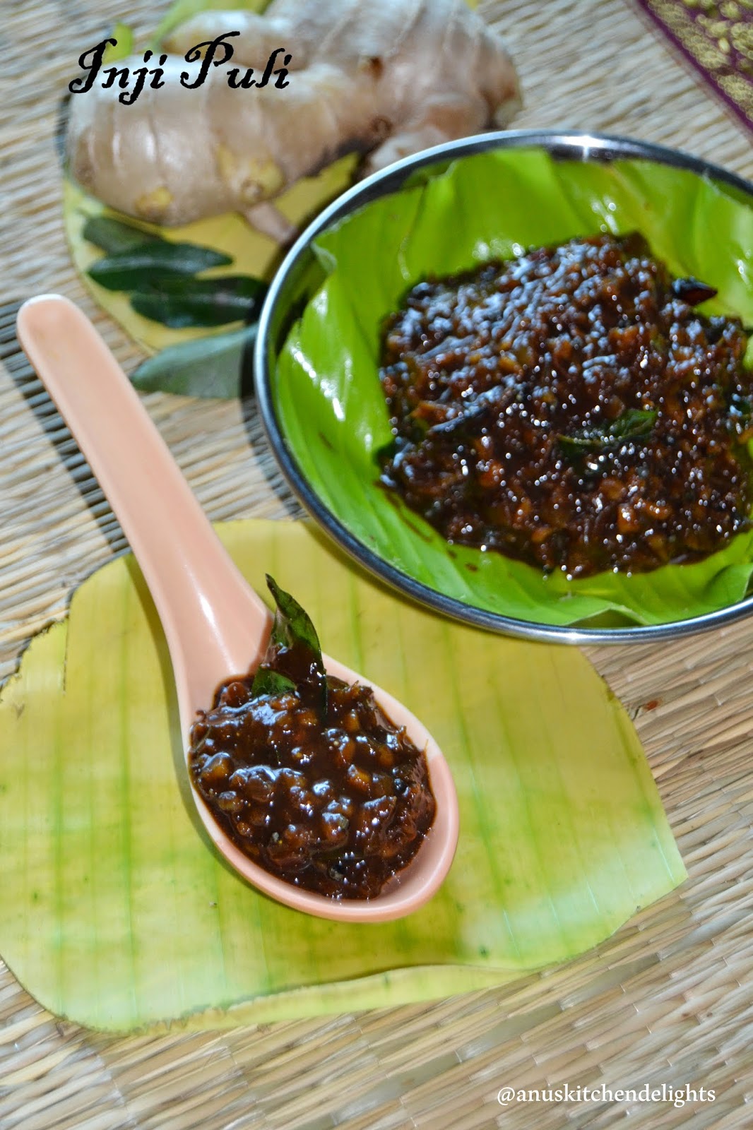 Anu's Kitchendelights: Inji Puli - Puli Inji Curry Recipe - Sadhya Recipes