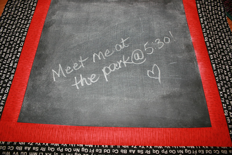 Buzzing and Bumbling: Chalkboard Tablecloth Tutorial
