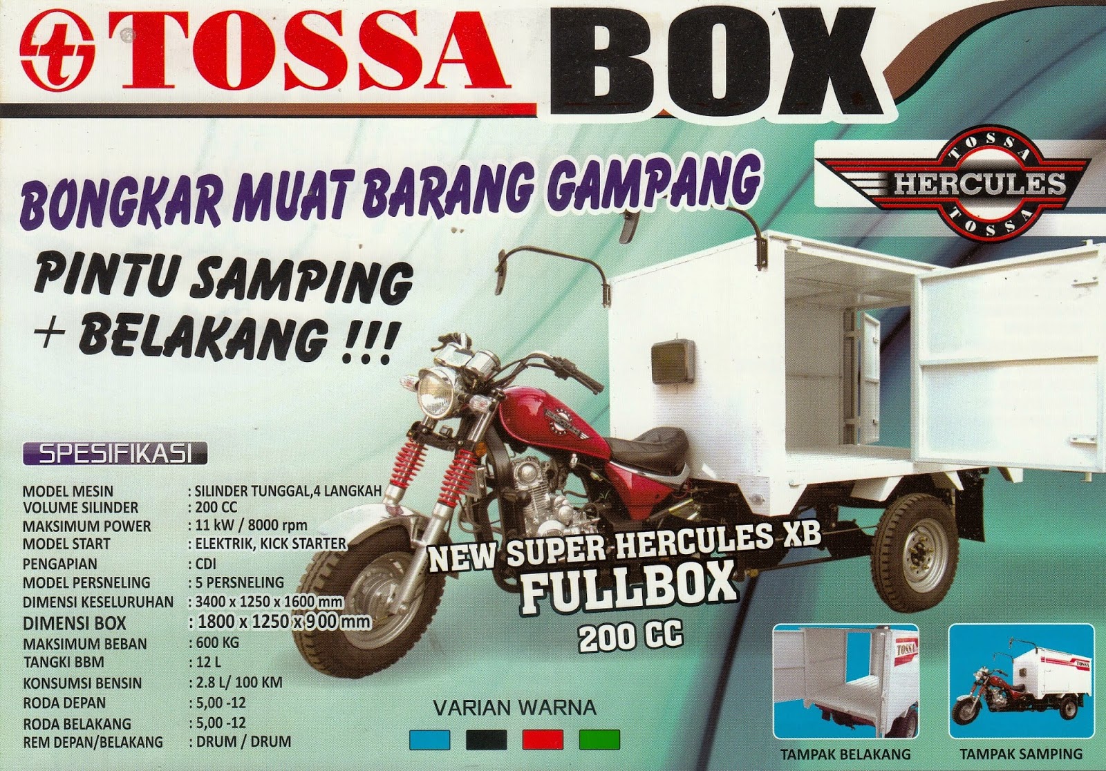 ORANG CERDAS (SMART PEOPLE): Kendaraan Niaga Roda Tiga Tossa New Super ...