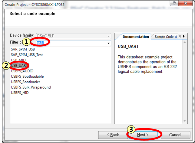 TRY의 MCU 세상: [PSOC] PSOC5LP(CY8C5268) 에 USB UART 연결 테스트