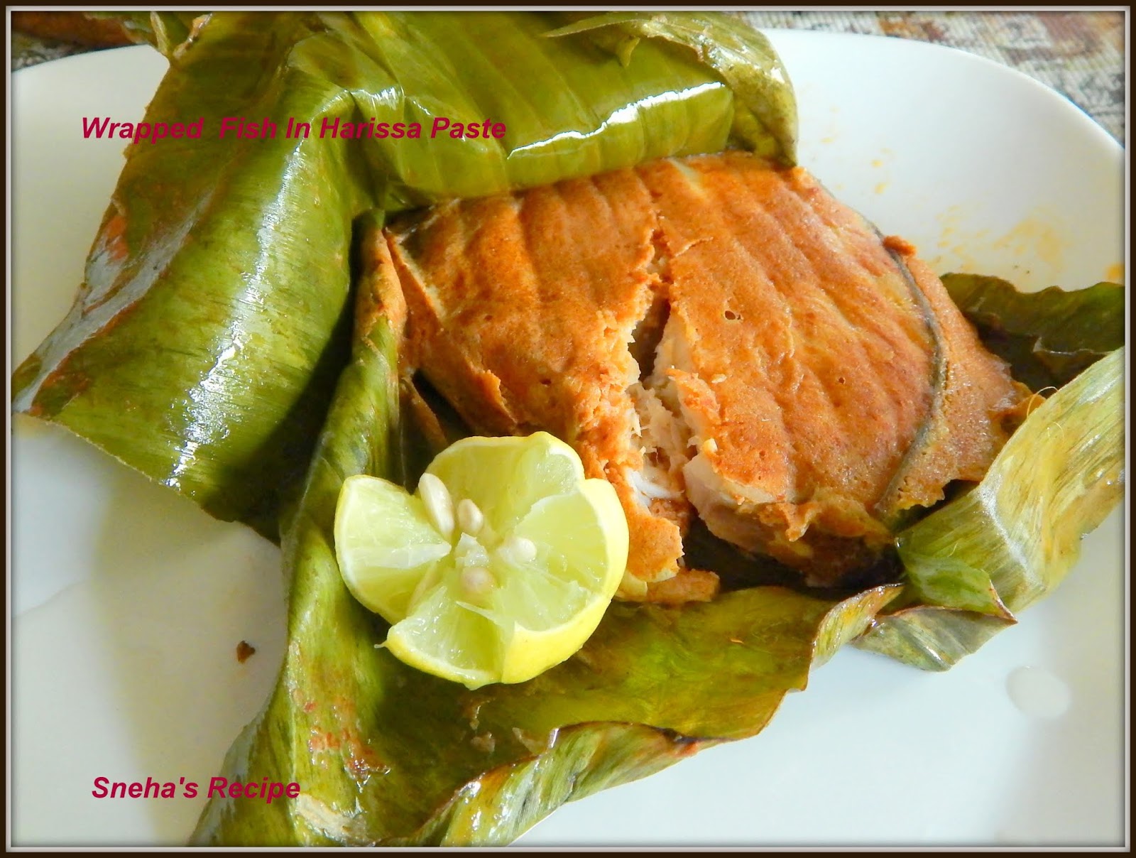 Wrapped Fish In Harissa Paste #FishFriday - Sneha's Recipe