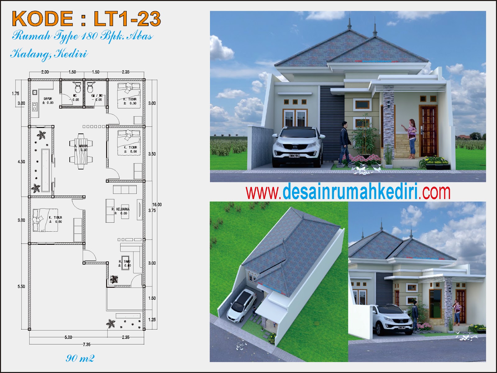 50 Rab Rumah Minimalis Type 90 1 Lantai | Typehom