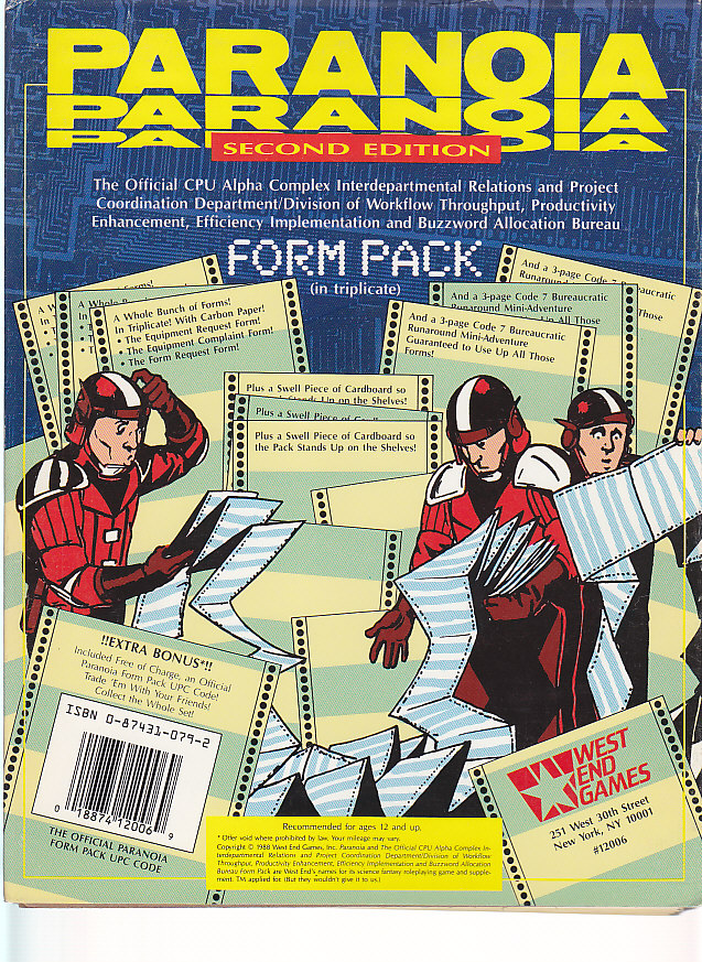 Quag Keep: Paranoia - Form Pack