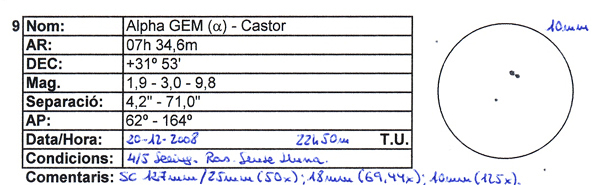 La orilla del Cosmos: Cástor-Alpha Gem, sistema múltiple en Gemini