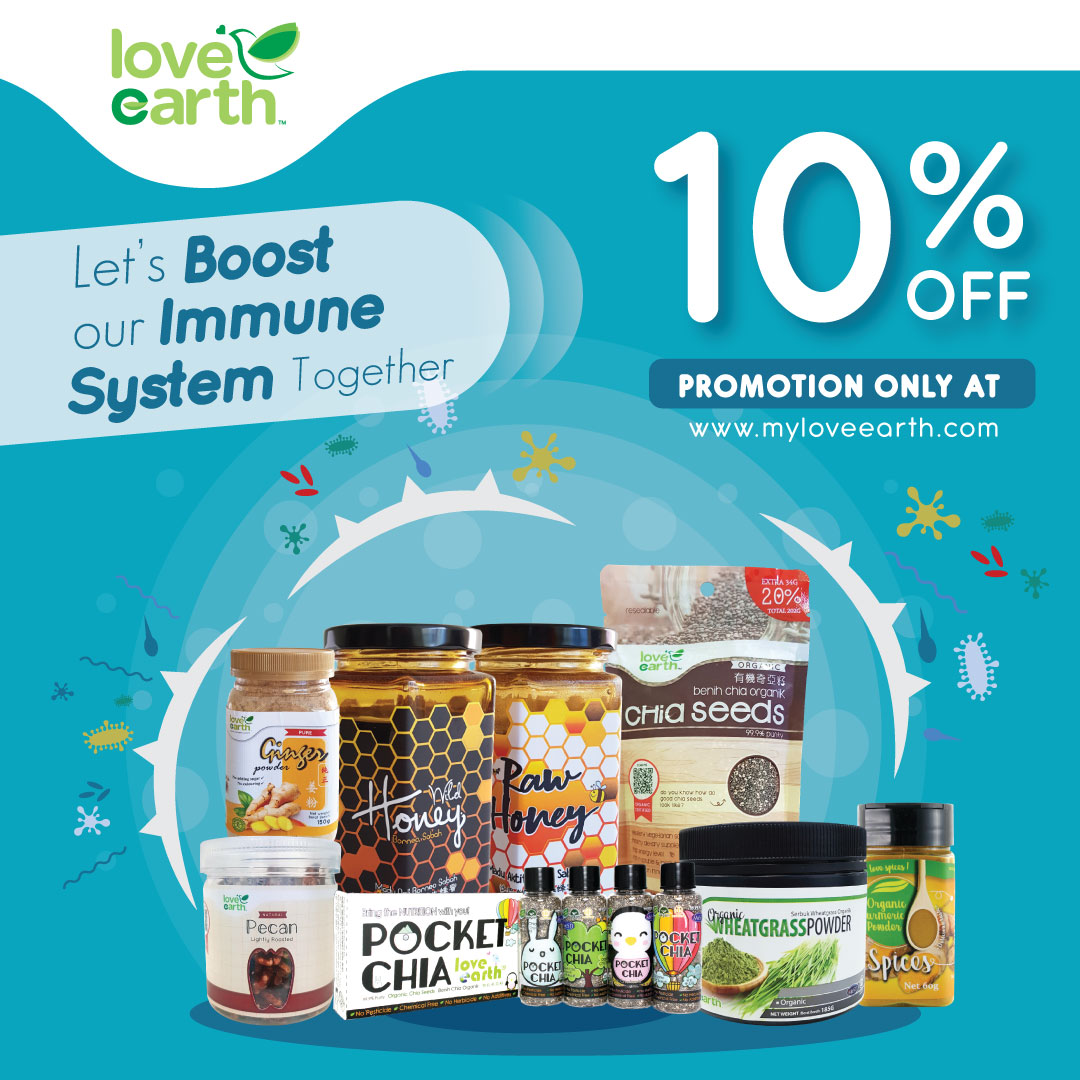 Love Earth (MY): 10% OFF ALL IMMUNITY BOOSTER PRODUCTS - Refer AD